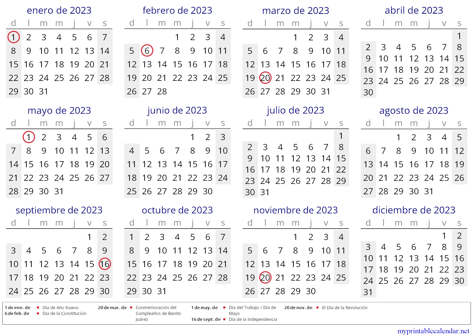 Printable Yearly July 2024 Calendar, Mexico, Spanish